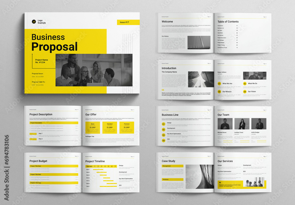 Business Proposal Template Design Layout Landscape Stock Template ...