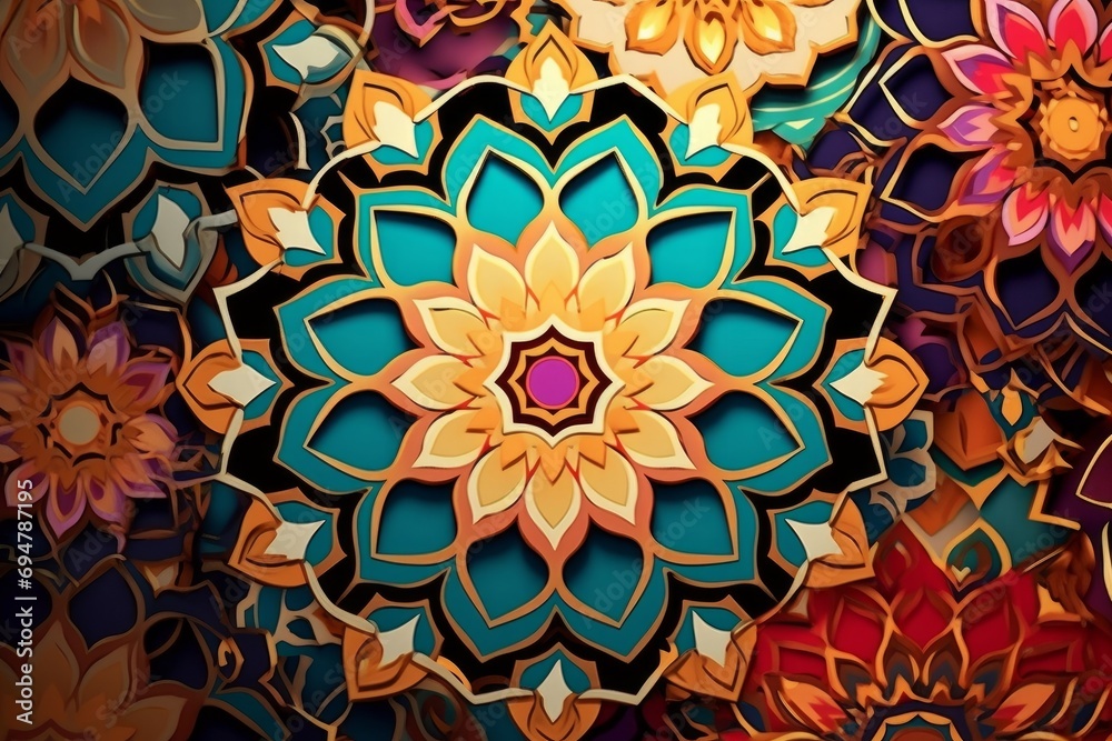 seamless pattern with flowers islamic arabic background. abstract ...