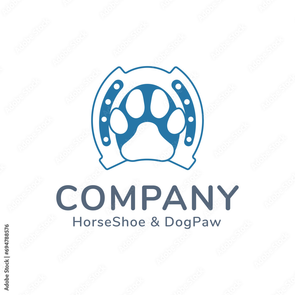 Horseshoe and Dog Paw Logo. Simple and modern, suitable for any ...