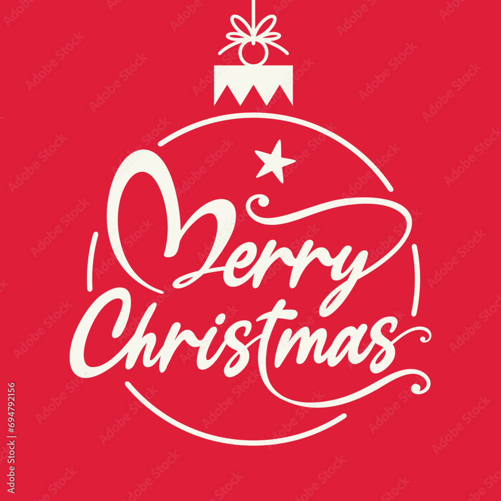 Merry Christmas in cursive, calligraphy, lettering, text, phrase ...