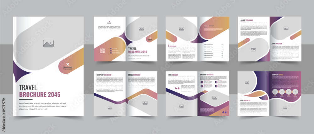 Multipage Travel Agency Brochure design template or Modern company ...