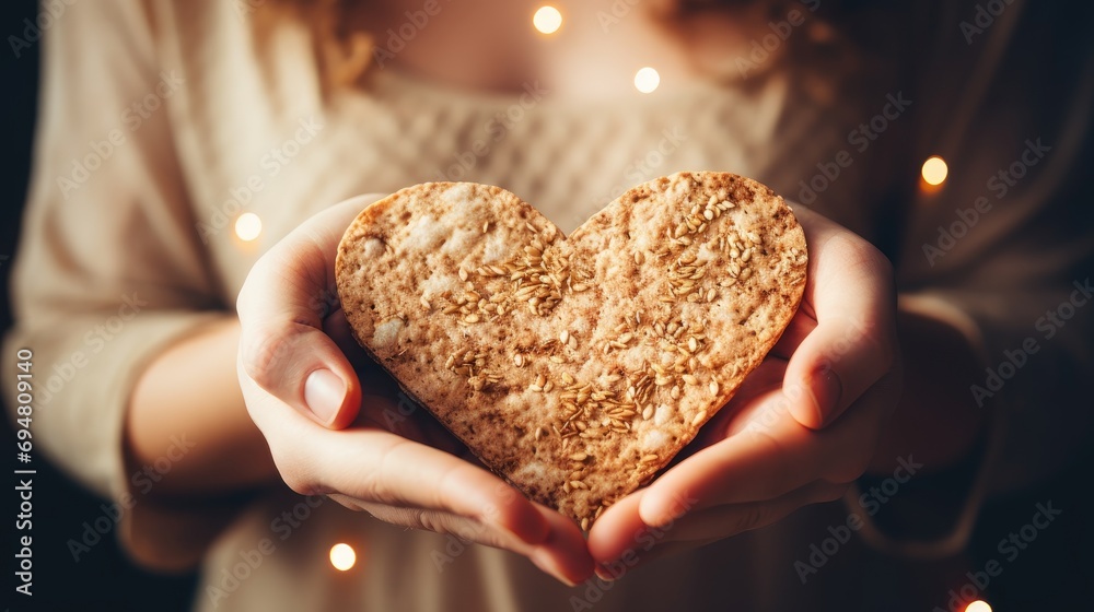 Love in Matzah! Our image captures a woman's hand holding a heart ...