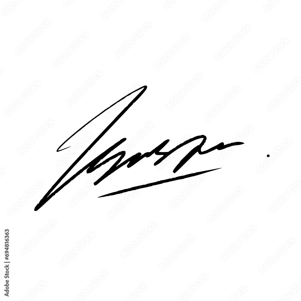 Letter I abstract signature idea for documents. Vector image with black ...
