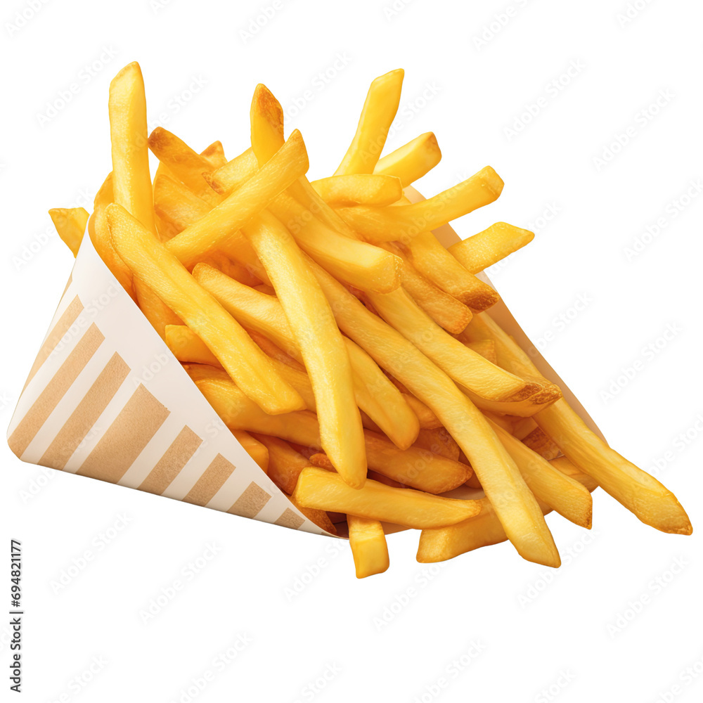Packet of Crispy French Fries Isolated on Transparent Background ...