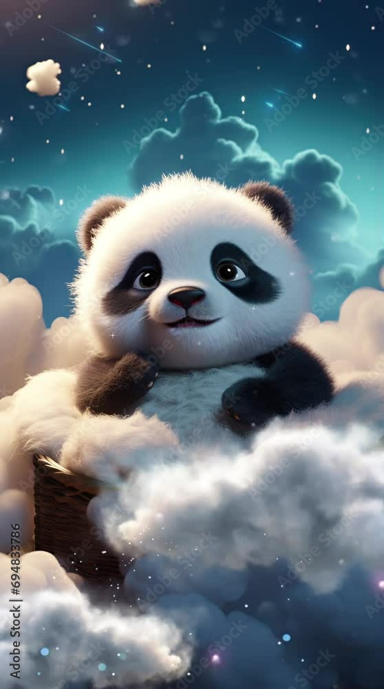 Lullabies Cute Baby Panda. Best Loop Vertical Video Background For ...