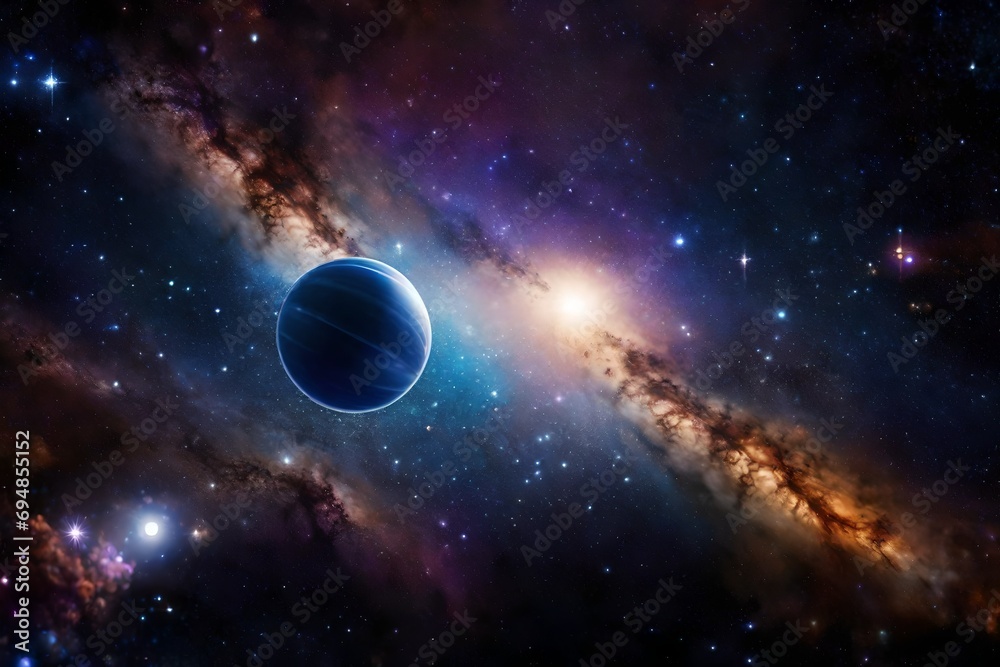 shiny galactical sphere in outer space , nebulas and starry sky ...