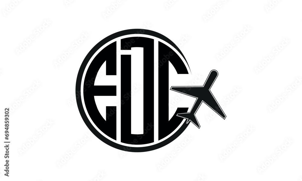 EDC three initial letter circle tour & travel agency logo design vector ...