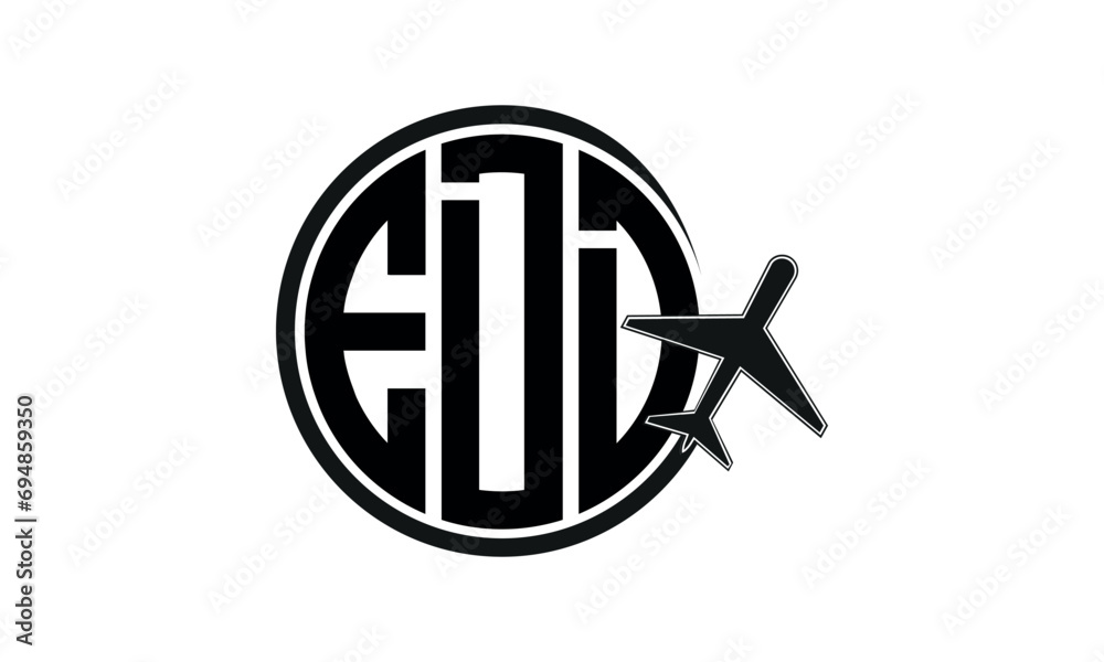 EDD three initial letter circle tour & travel agency logo design vector ...