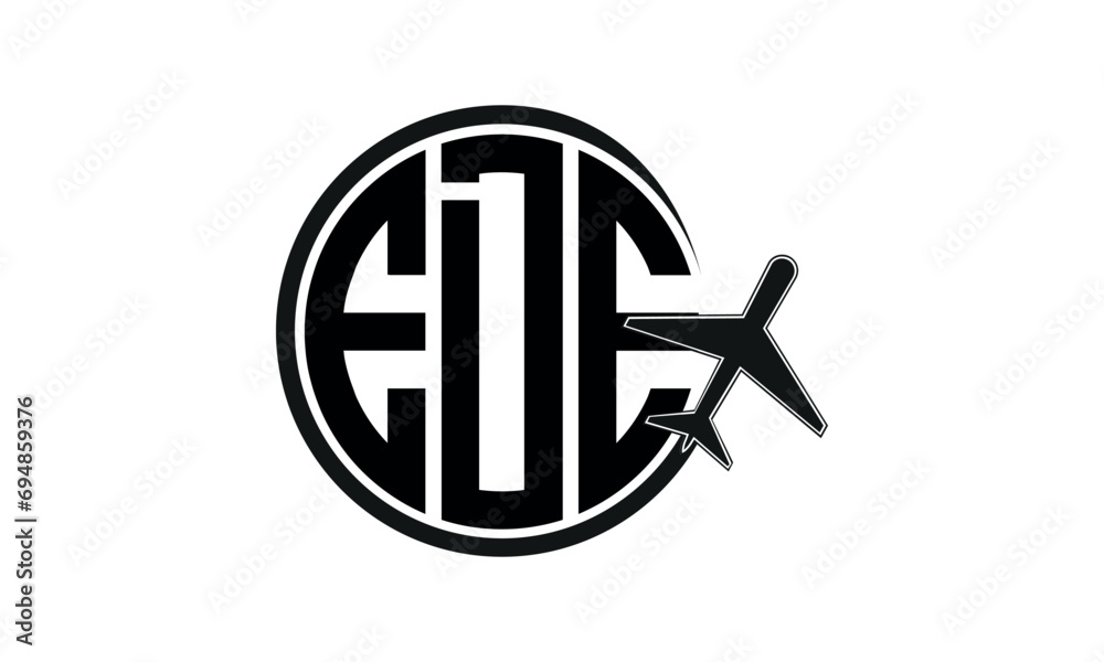 EDE three initial letter circle tour & travel agency logo design vector ...