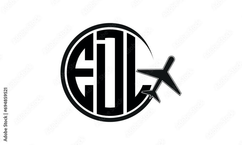 EDL three initial letter circle tour & travel agency logo design vector ...