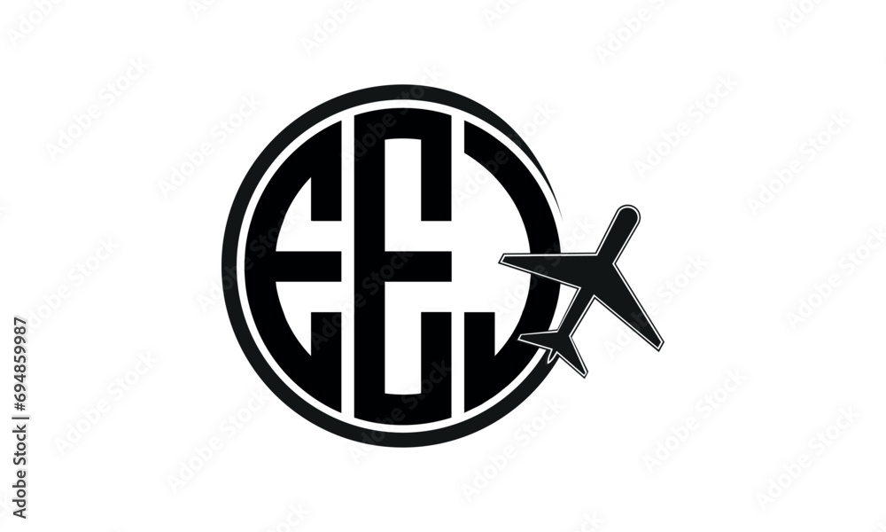 EEJ three initial letter circle tour & travel agency logo design vector ...
