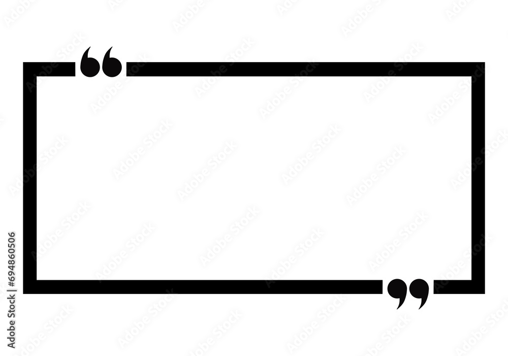 Black Text Frame with Quotation Marks Stock Illustration | Adobe Stock