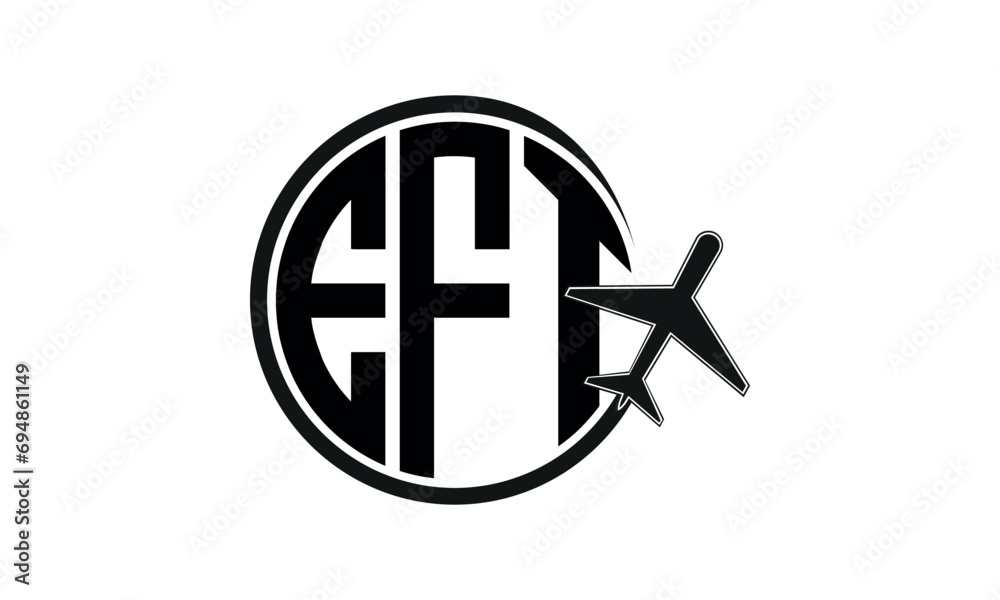 EFT three initial letter circle tour & travel agency logo design vector ...