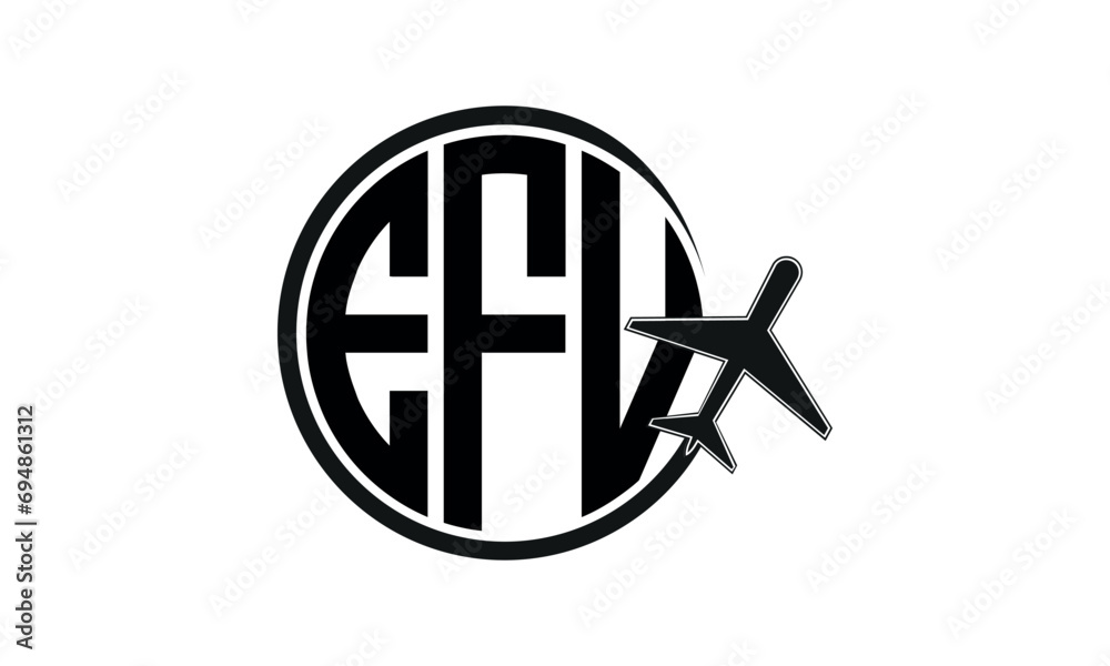 EFV three initial letter circle tour & travel agency logo design vector ...