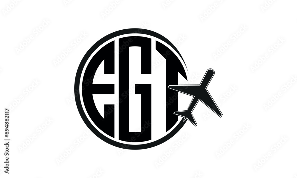 EGT three initial letter circle tour & travel agency logo design vector ...