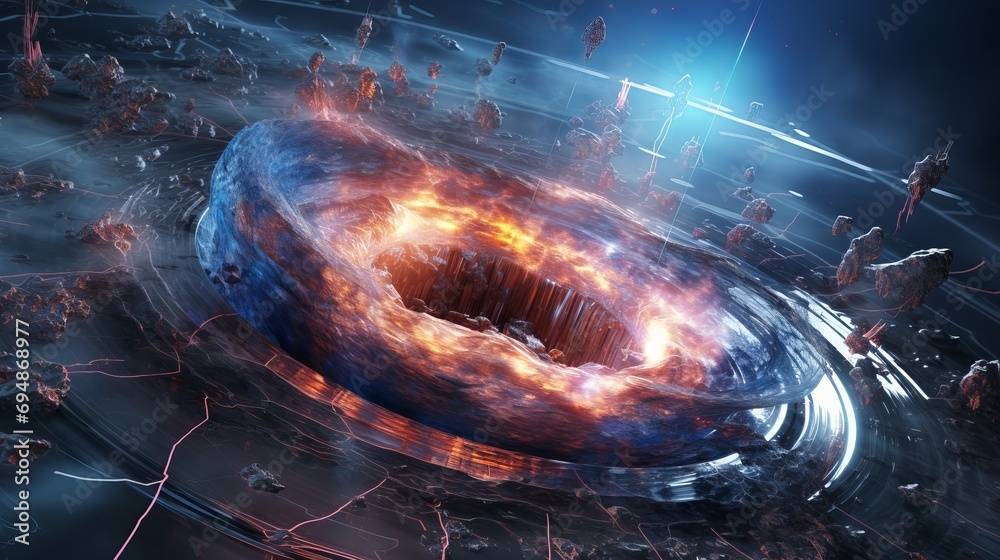 Energetic particles coursing through a tokamak, a doughnut-shaped ...