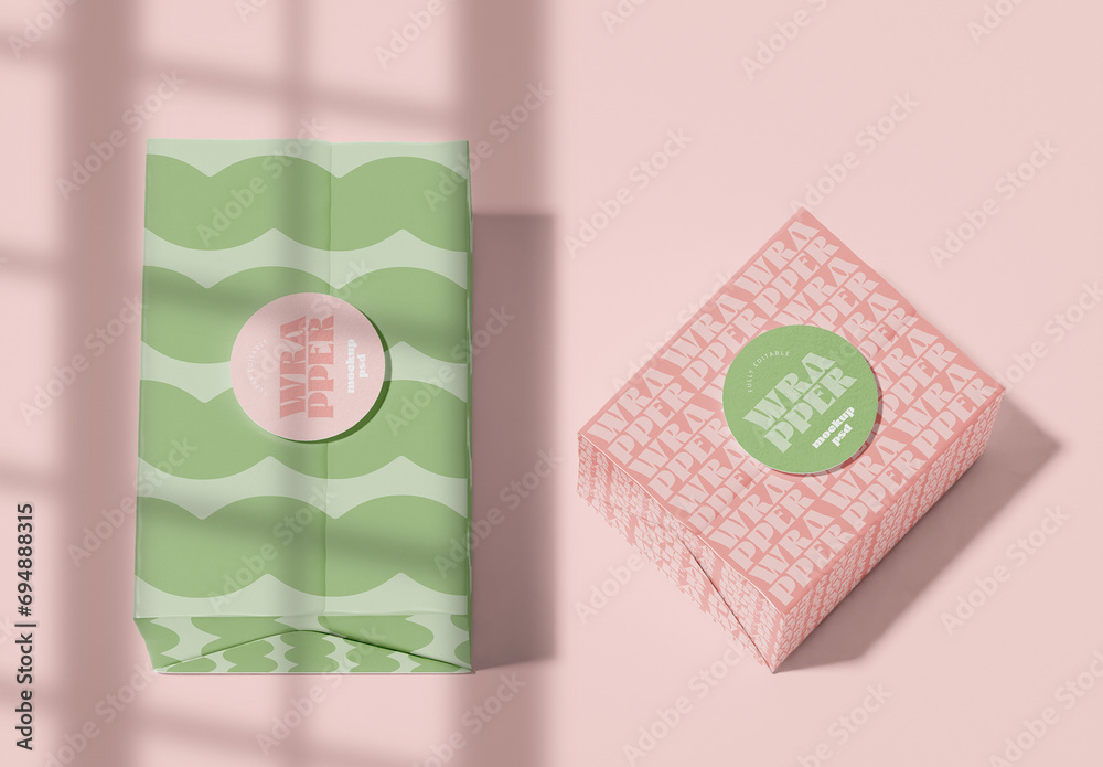 Wrapper for Boxes Mockup Stock Template | Adobe Stock