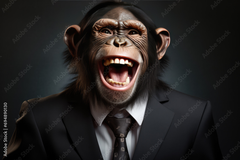 Professional Chimp Laughs With Dandruff, Exudes Intimidating Aura Stock ...
