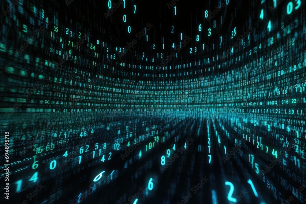 Binary Realistic tech colorful background modern devices. Ai generated ...