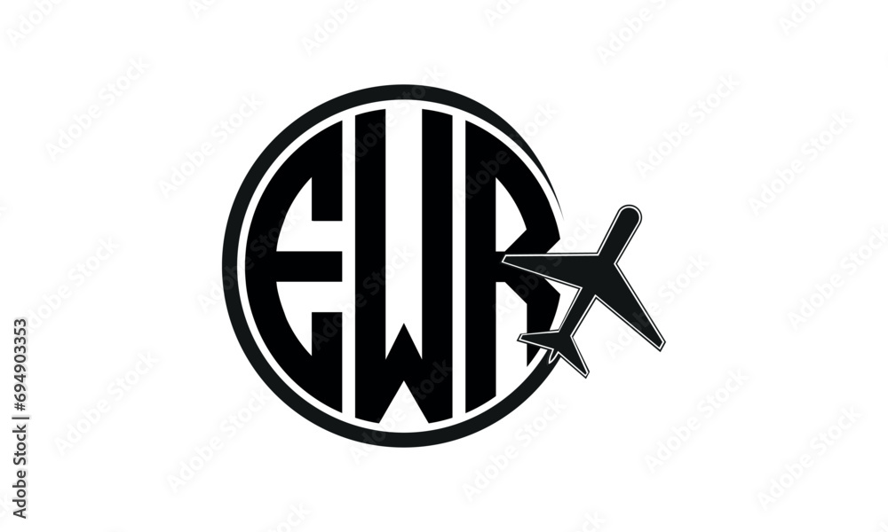 EWR three initial letter circle tour & travel agency logo design vector ...
