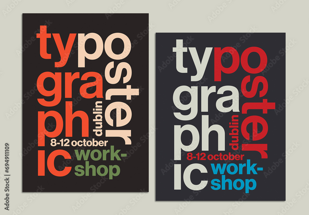 Typography Poster Design Layout in Modern Minimalist Style Stock ...