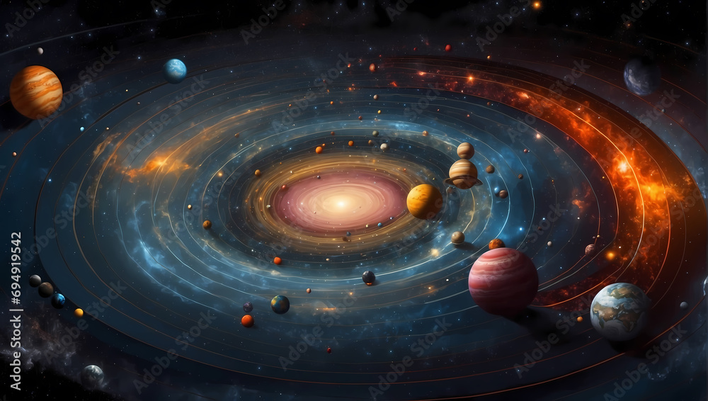 Saturn 3D and its rings, moons of Saturn, Solar System, Solar System ...