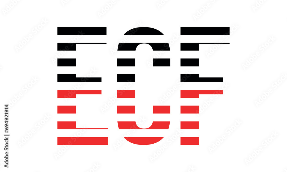 ECF three initial letter iconic line negative space minimal logo design ...