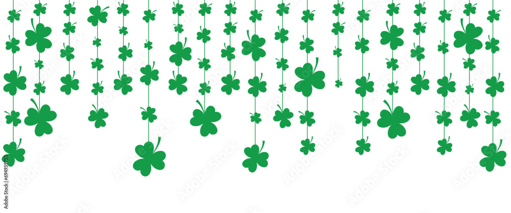 Lucky leaf clover vector, border for Irish Patricks day background ...