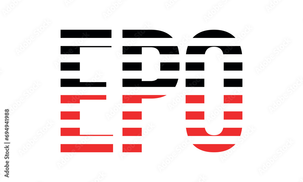 EPO three initial letter iconic line negative space minimal logo design ...