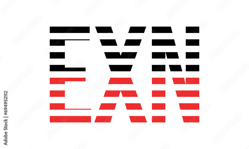 EXN three initial letter iconic line negative space minimal logo design ...