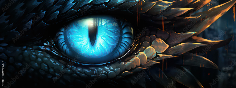 Design monster fantasy drawing background head eye background evil blue art illustration dragon ...