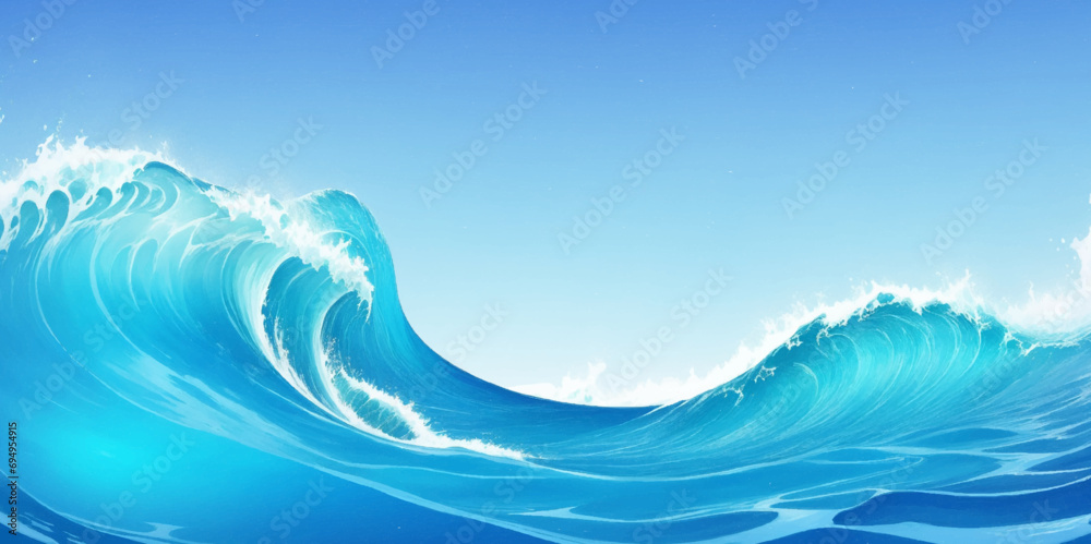 Abstract blue and white water ocean wave and curved line background ...