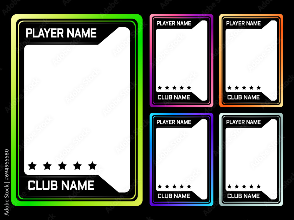 Card border game with solid color background, for soccer players ...
