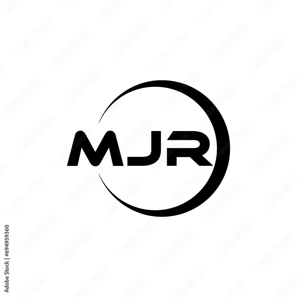 MJR letter logo design with white background in illustrator, cube logo ...