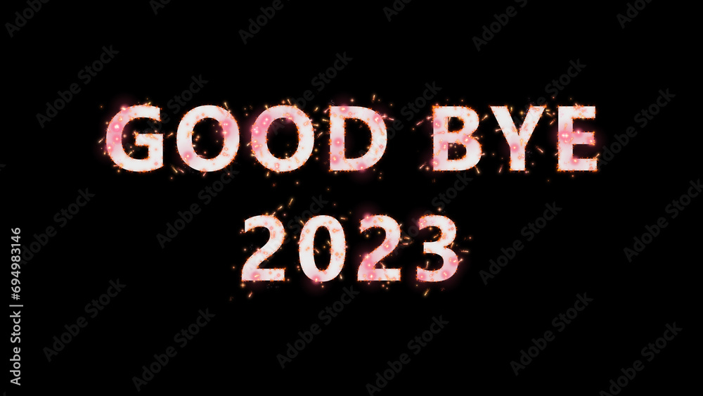 Good bye 2024 text Background with Fireworks Stock Illustration | Adobe ...