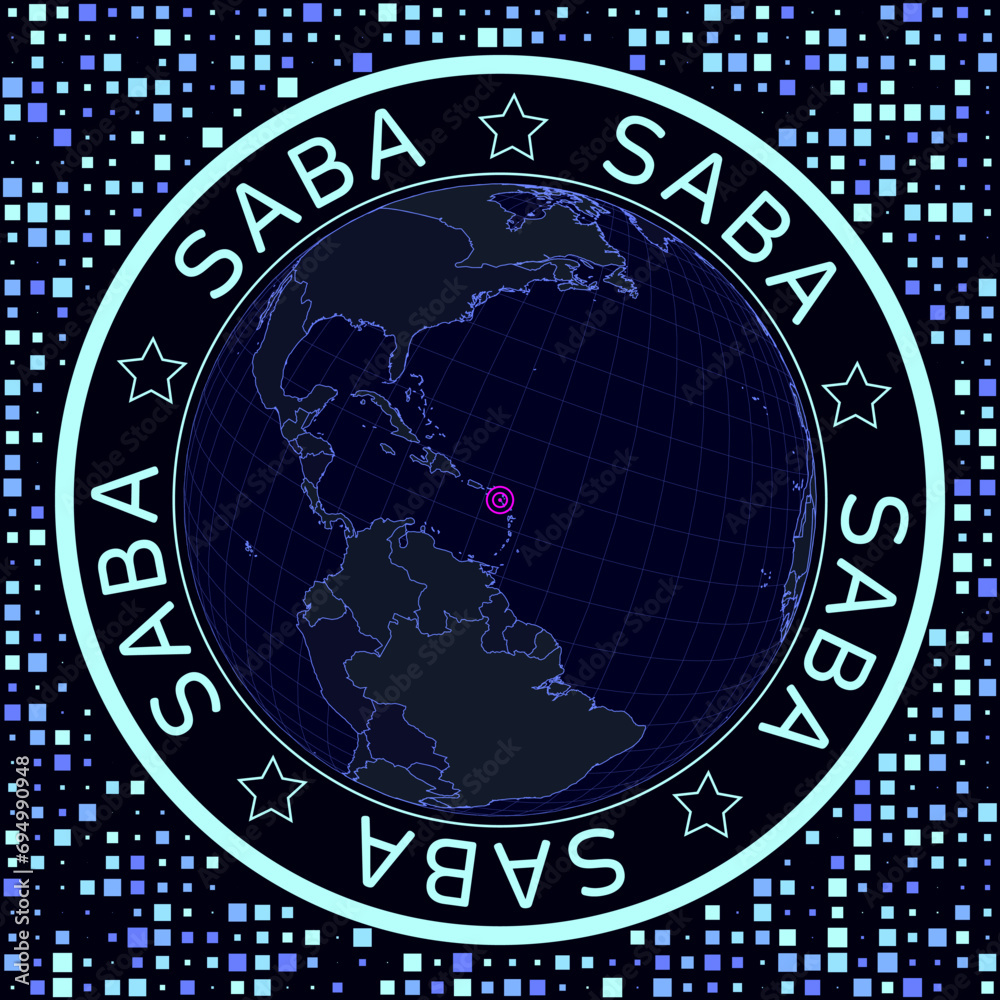 BES islands on globe vector. Futuristic satelite view of the world ...
