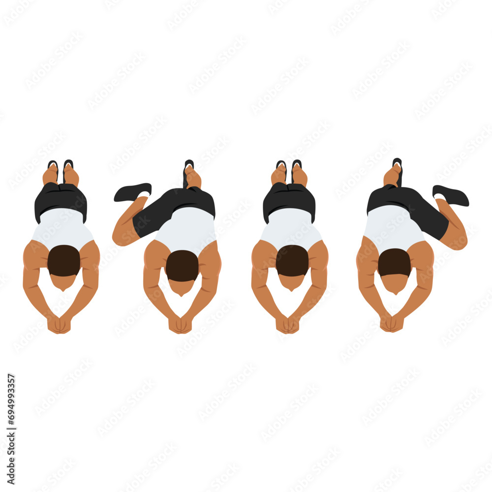 Man doing Abdominal exercise position introduction with Plank Knee to ...
