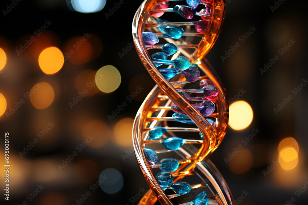 DNA gene helix spiral molecule structure. Medicine Stock Photo | Adobe Stock