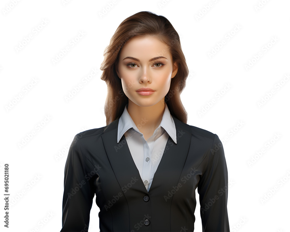 Business female, people and office concept, half body business woman in ...