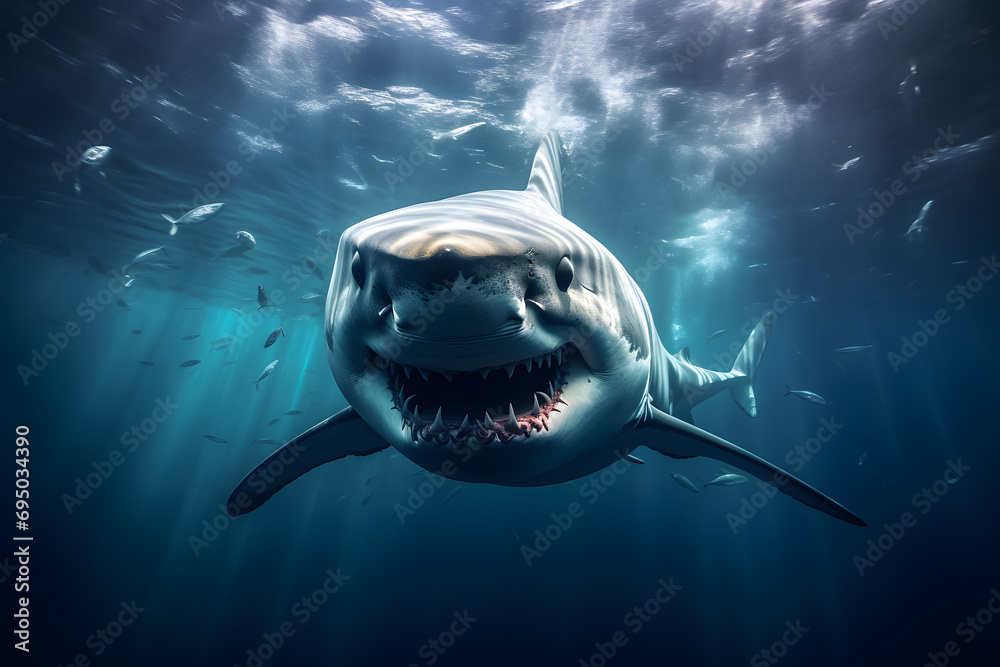 Shark swimming in water, shark, great white shark, underwater fish ...