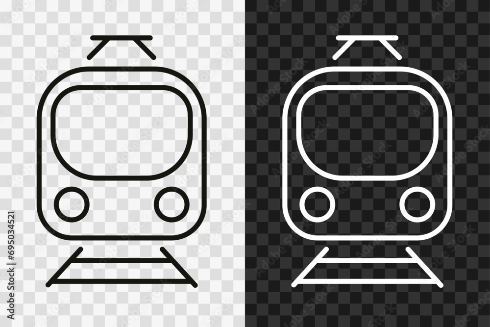 Tram line icon, high quality vector editable stroke symbol. Tram ...