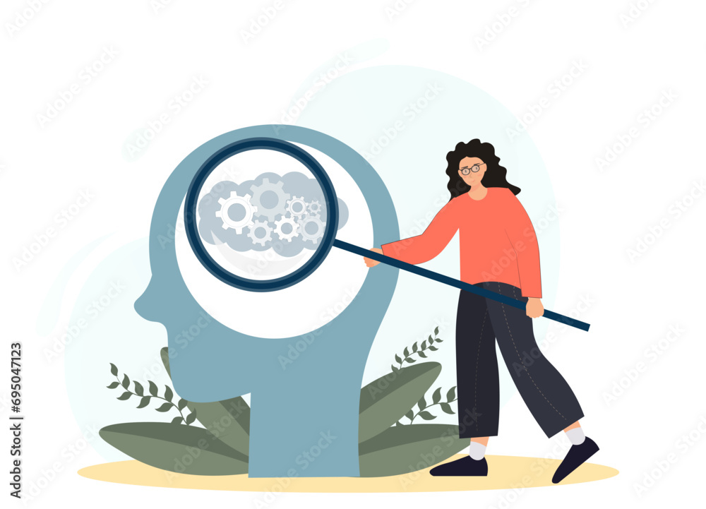 Person finding creative ideas, solving the problem, with hourglass ...