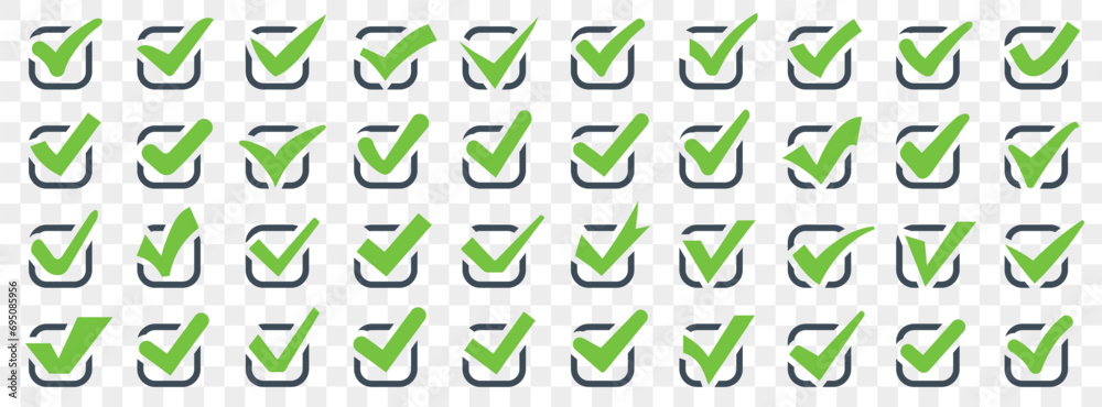 Vettoriale Stock Tick icons. Set of check mark icon on a transparent ... Vettoriale Stock Tick icons. Set of check mark icon on a transparent ...