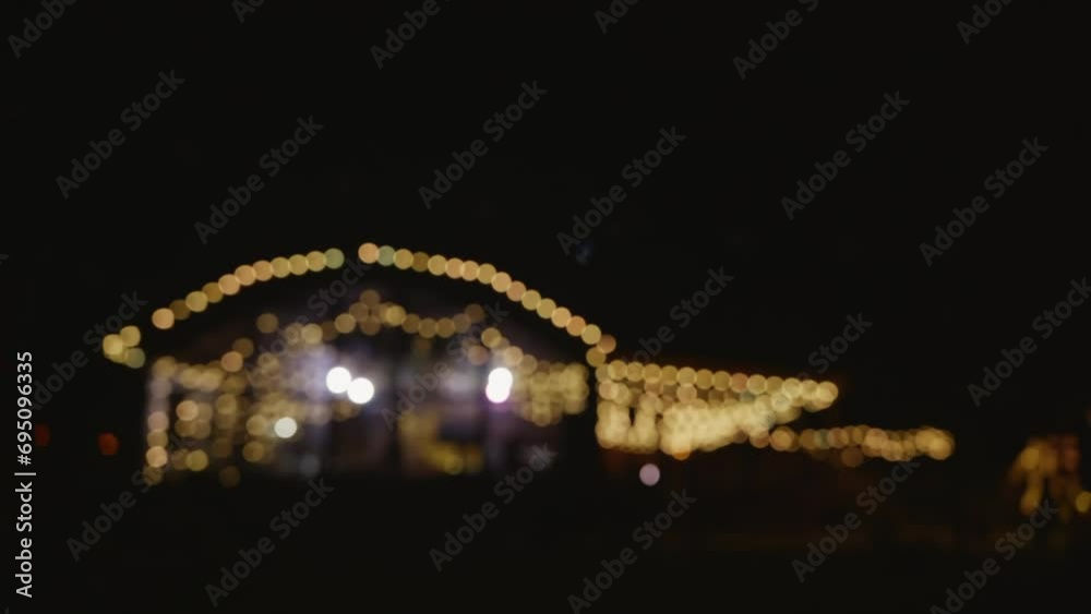 Large banquet hall, street view from the panoramic windows of the ...