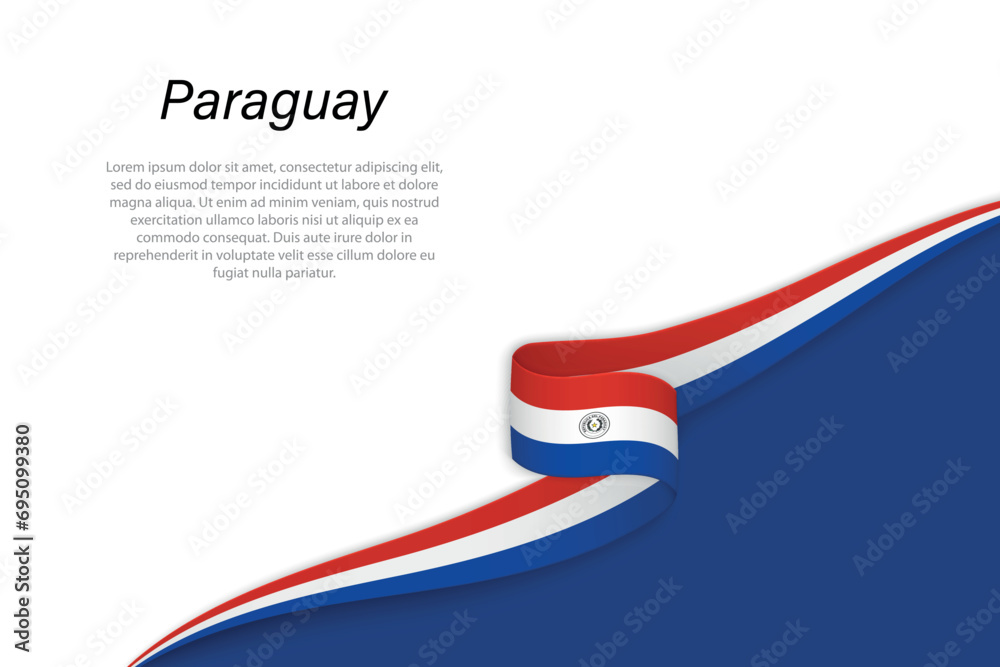 Poster Wave flag of Paraguay with copyspace background – Wall Art ...
