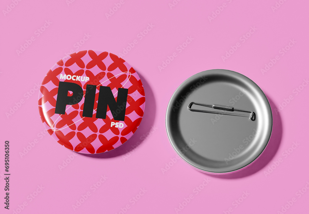 Pins Mockup Stock Template | Adobe Stock