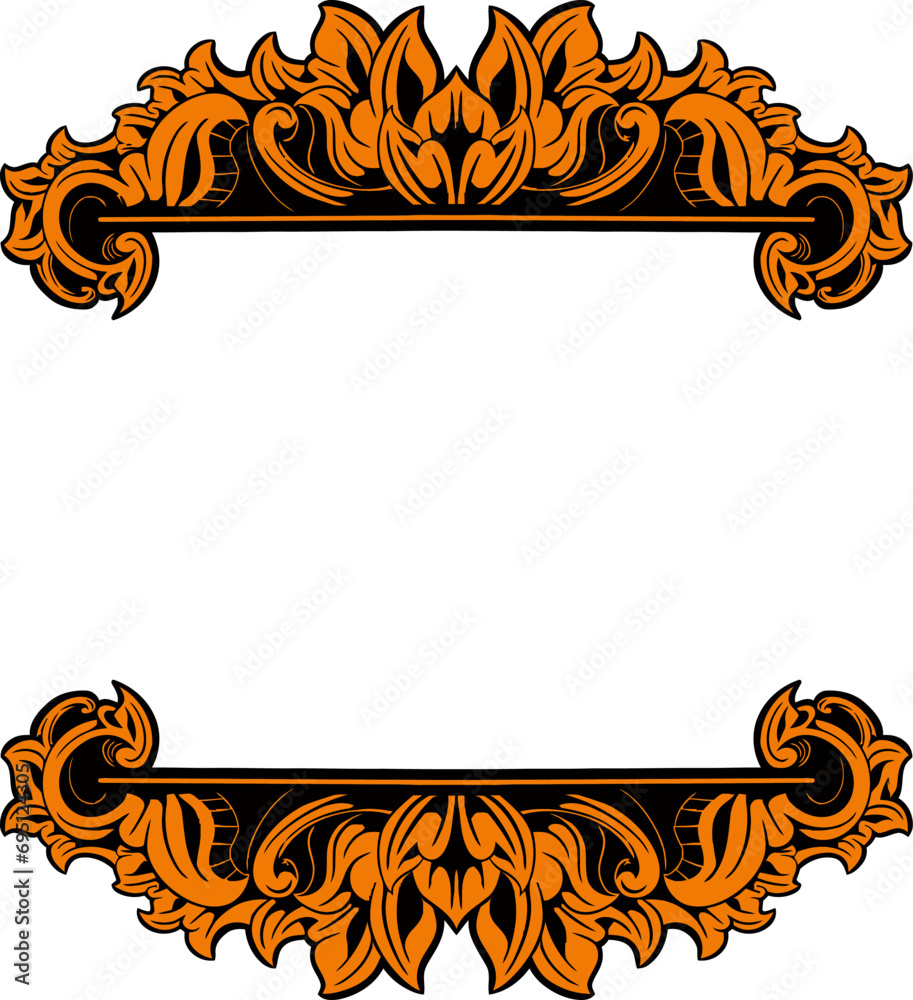 Gold Decorative Vintage Title Frame On A Transparent Background Stock ...