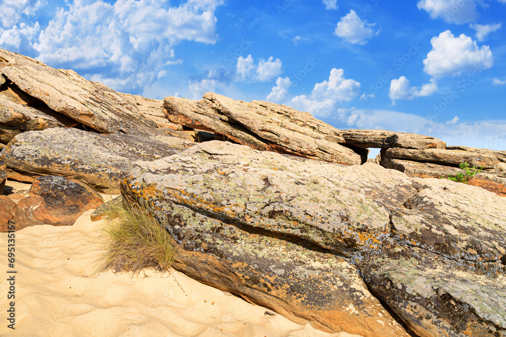 Natural landscape - a view of an array of sandstone, a fragment of the ...