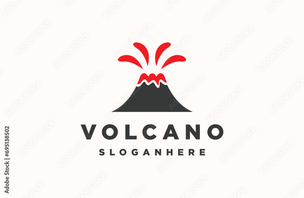 volcano vector logo illustration Stock Vector | Adobe Stock