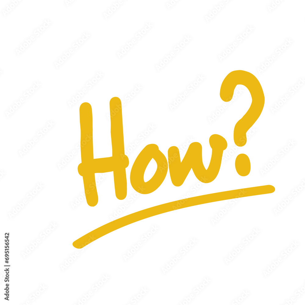 Vecteur Stock Hand drawn lettering sign "where, how about, what up, how ...